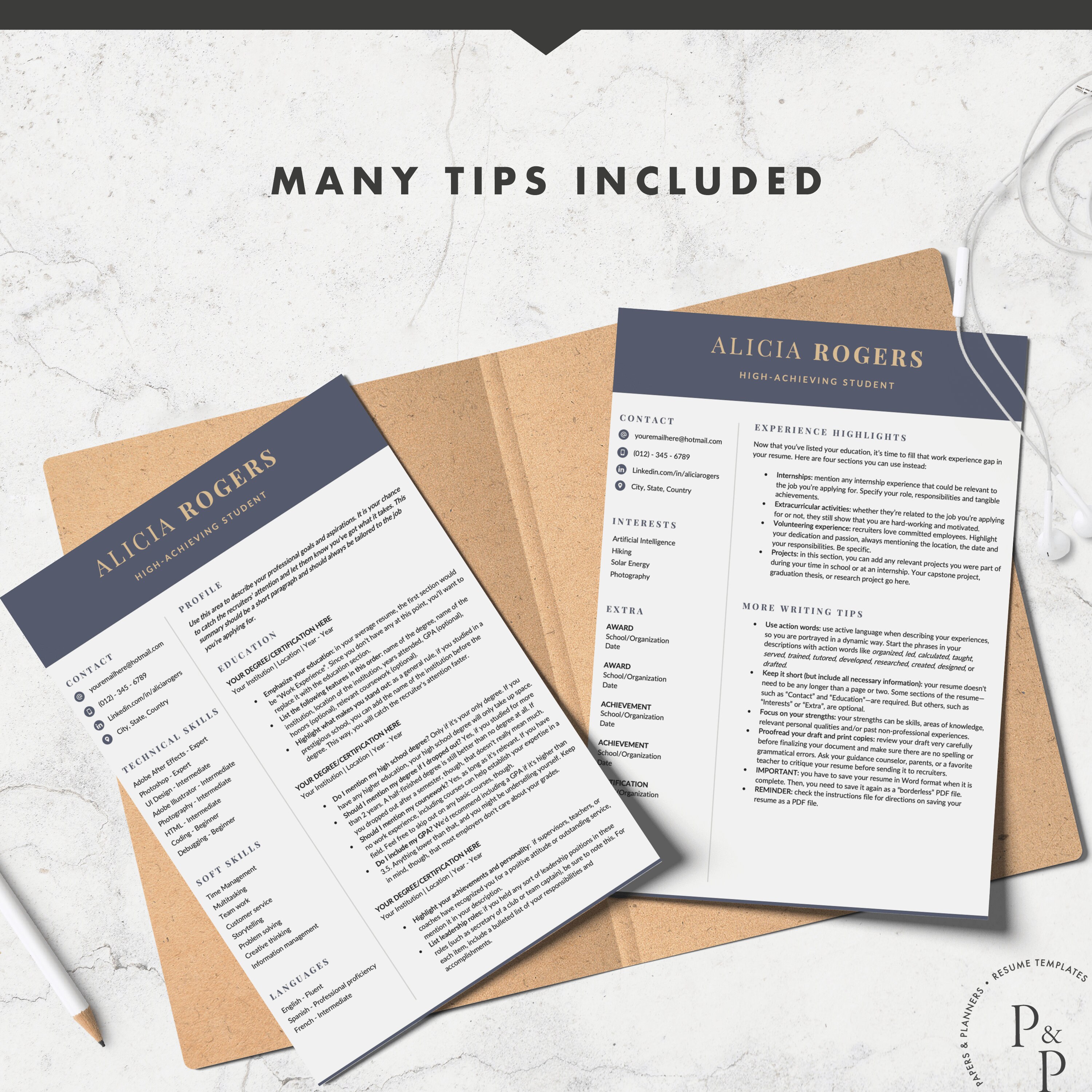 Resume for Students Student Resume Design for Microsoft Word - Etsy