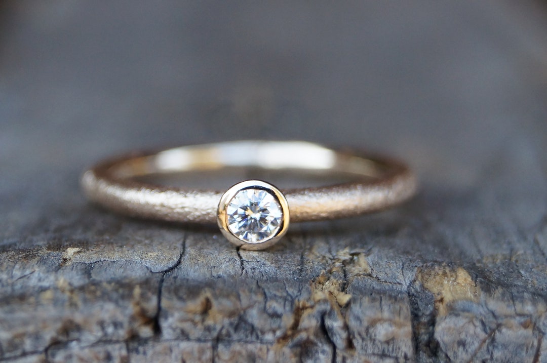 Proposal Ring "solitaire" "say Yes" Matt Engagement Ring, Rose Gold 585 ...