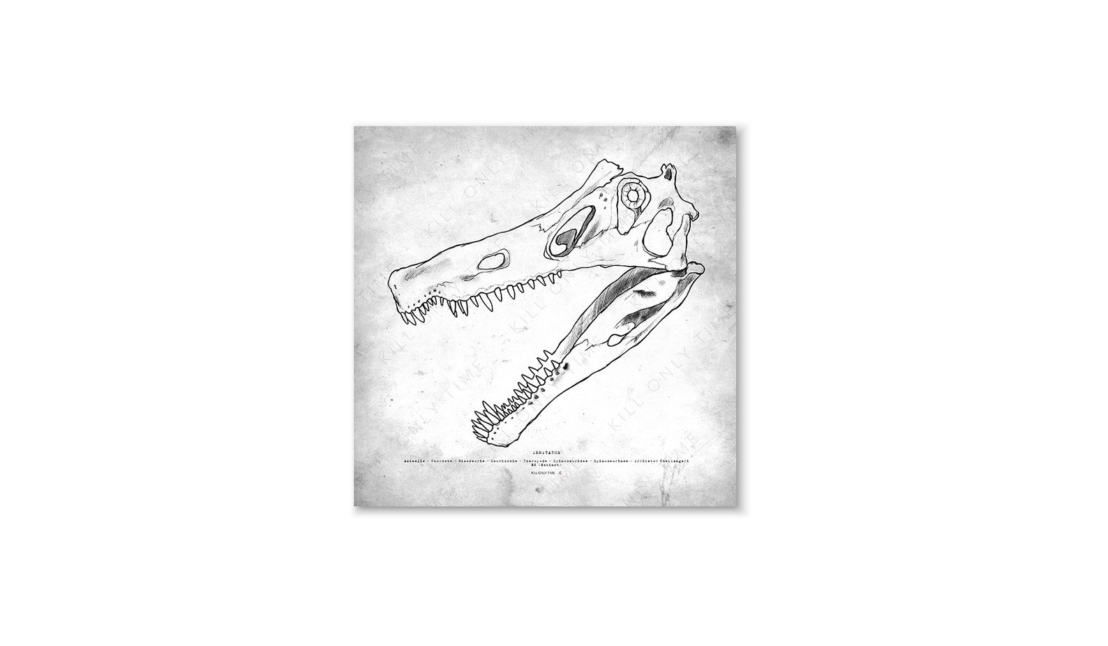Irritator Drawing Wall Art, Vintage Antique Dinosaur Fossil Art Print ...