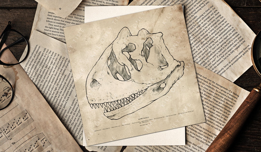 Carnotaurus Skull Drawing Wall Art Vintage Antique Drawing - Etsy UK