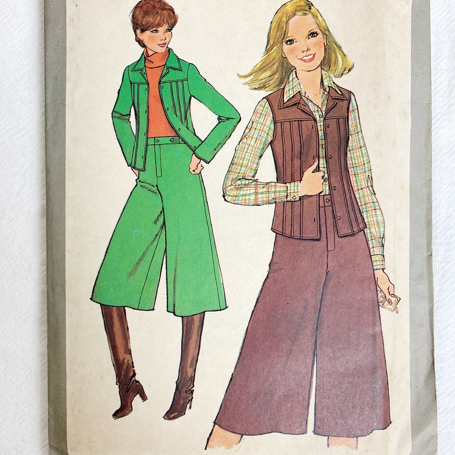 Vintage Ca. 1977 Simplicity 8202 Gaucho & Unlined Jacket or Vest Sewing ...