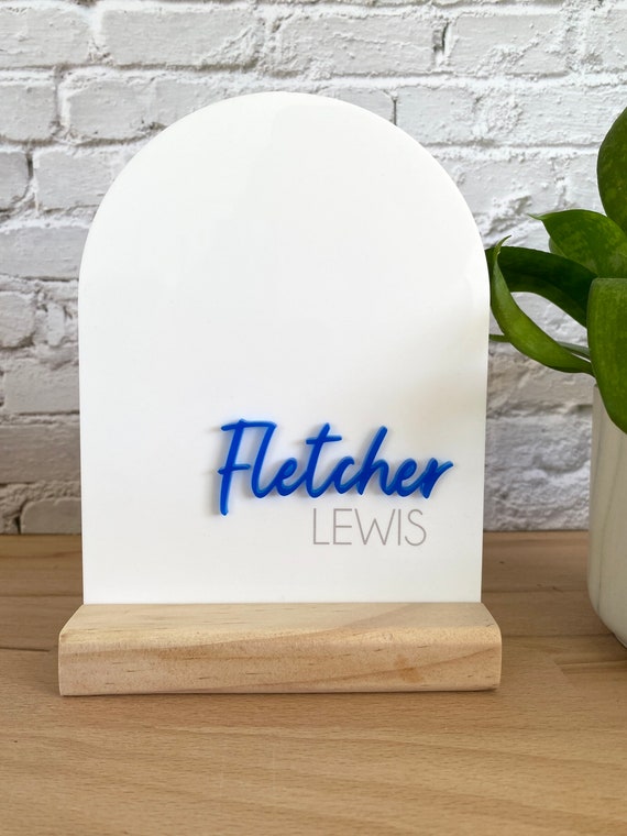 Arch Name Plaque Free Standing Custom Acrylic Name Sign - Etsy Australia