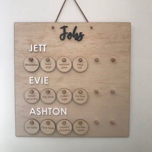 Job Chart - Custom Made - Personalised - Laser Cut - Wood and Acrylic ...