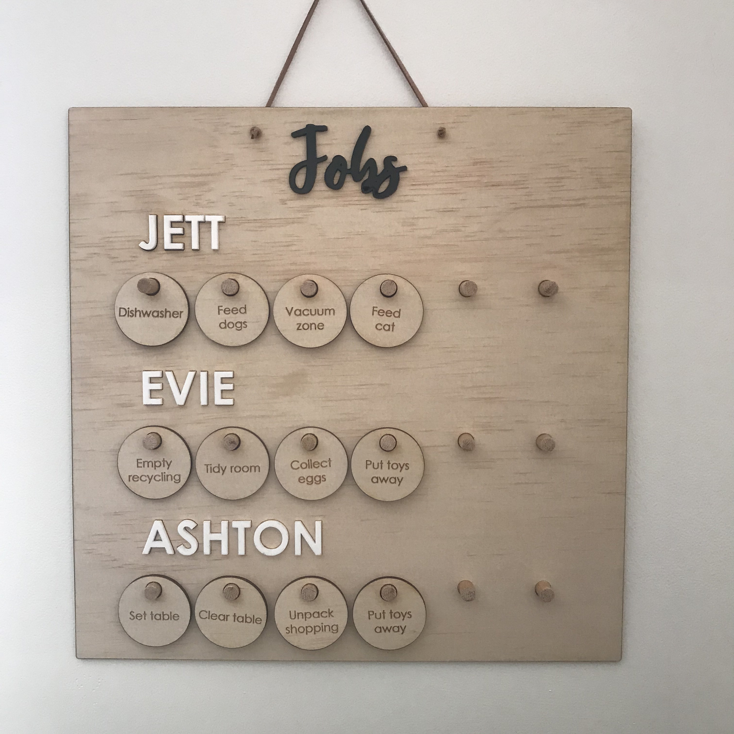 Job Chart Custom Made Personalised Laser Cut Wood and - Etsy