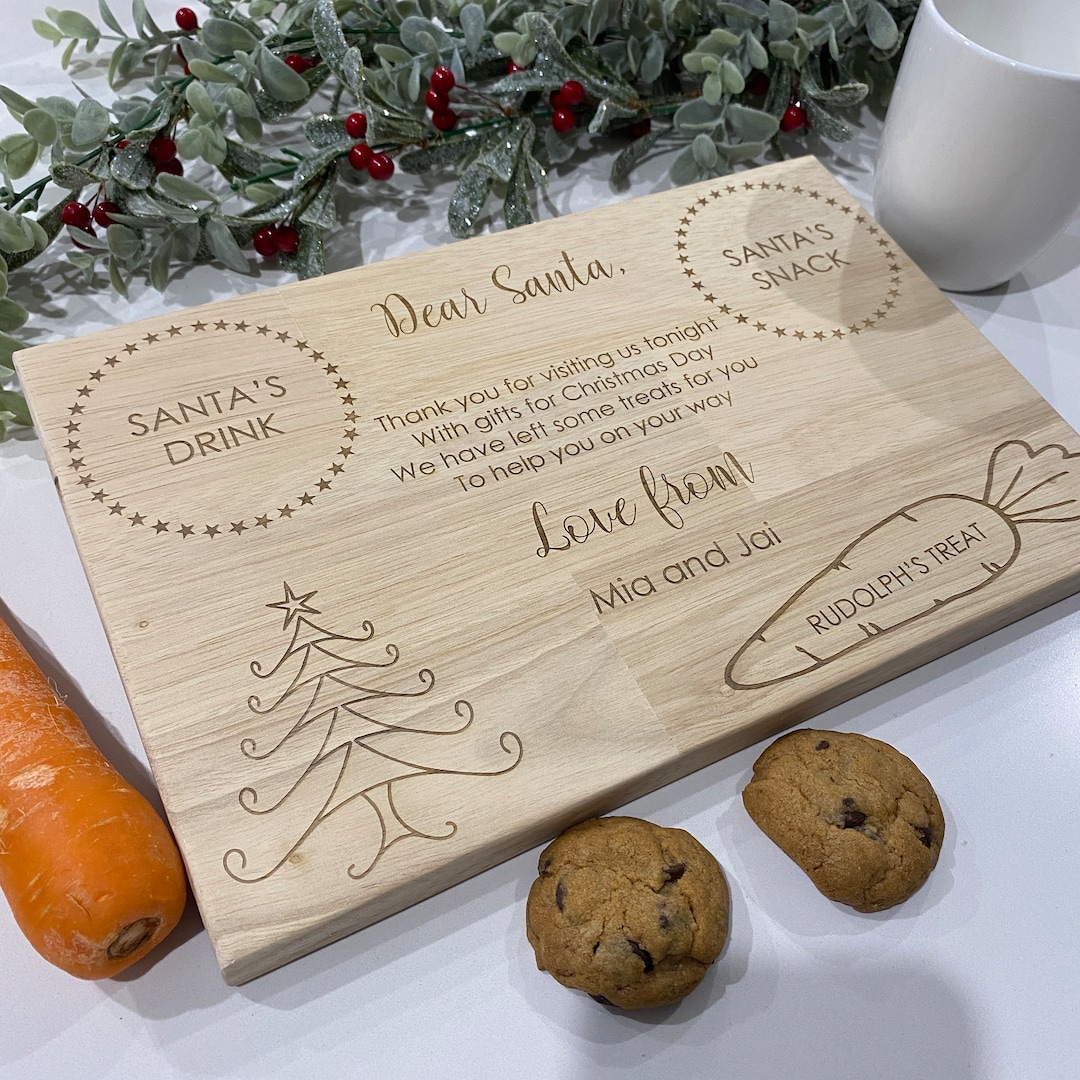 Christmas Eve Santa Treat Board/plate - Cookie Tray - Santa Drink Tray ...