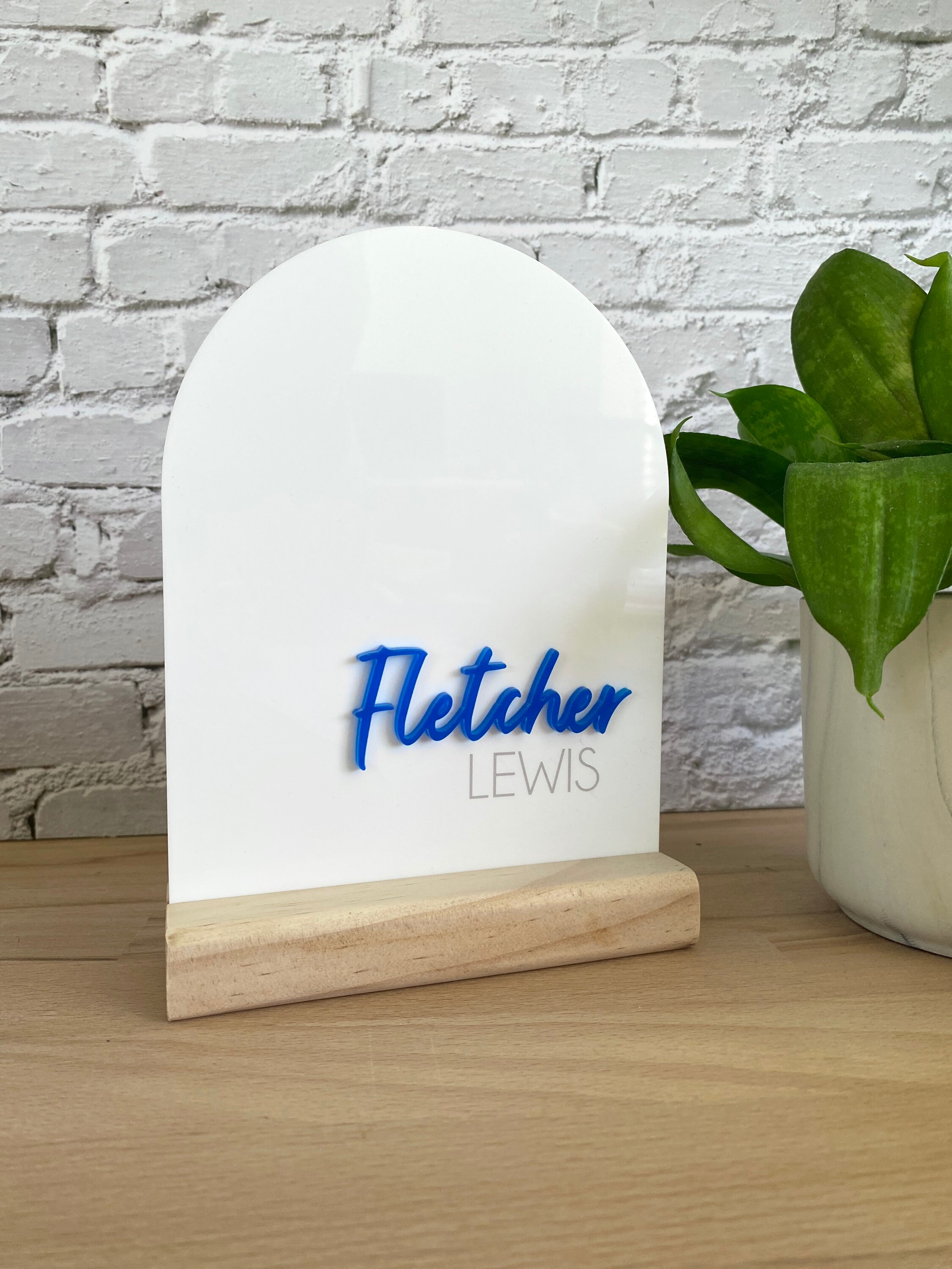 Arch Name Plaque Free Standing Custom Acrylic Name Sign - Etsy Australia