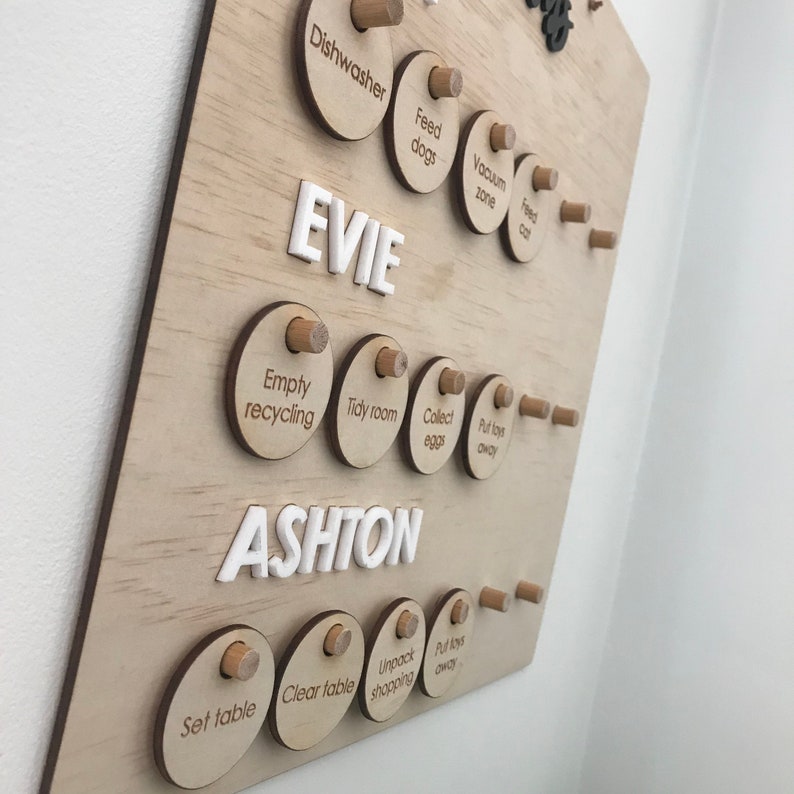 Job Chart - Custom Made - Personalised - Laser Cut - Wood and Acrylic ...
