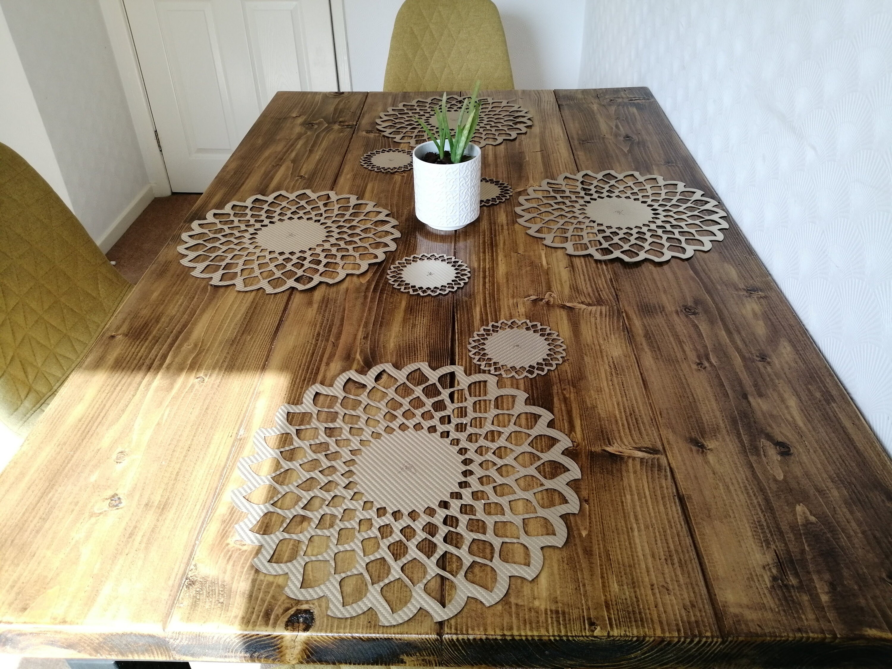 Decorative and Stylish Modern Table Mat & Coaster Set /laser Cut/ Table ...