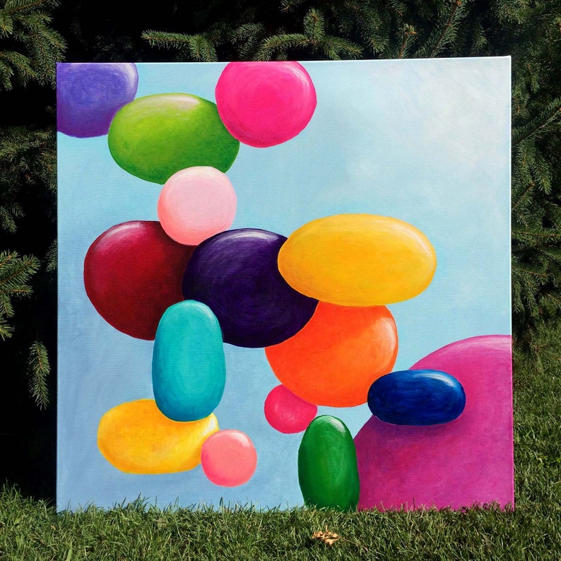 Contemporary Painting Abstract Connection 1 Wall Art Painting Large ...