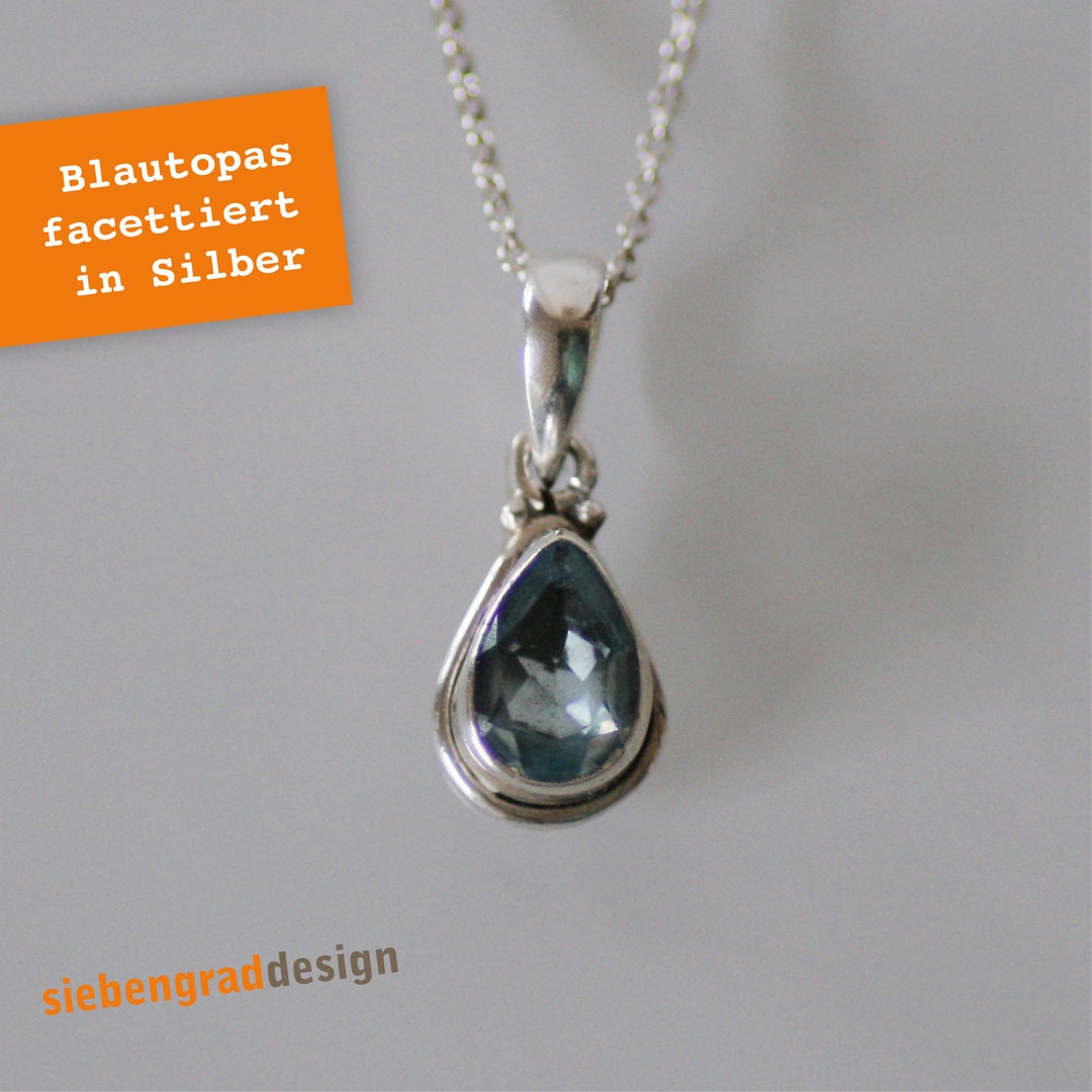 Silver Chain Blue Topaz Drops Filigree Silver 925 - Etsy