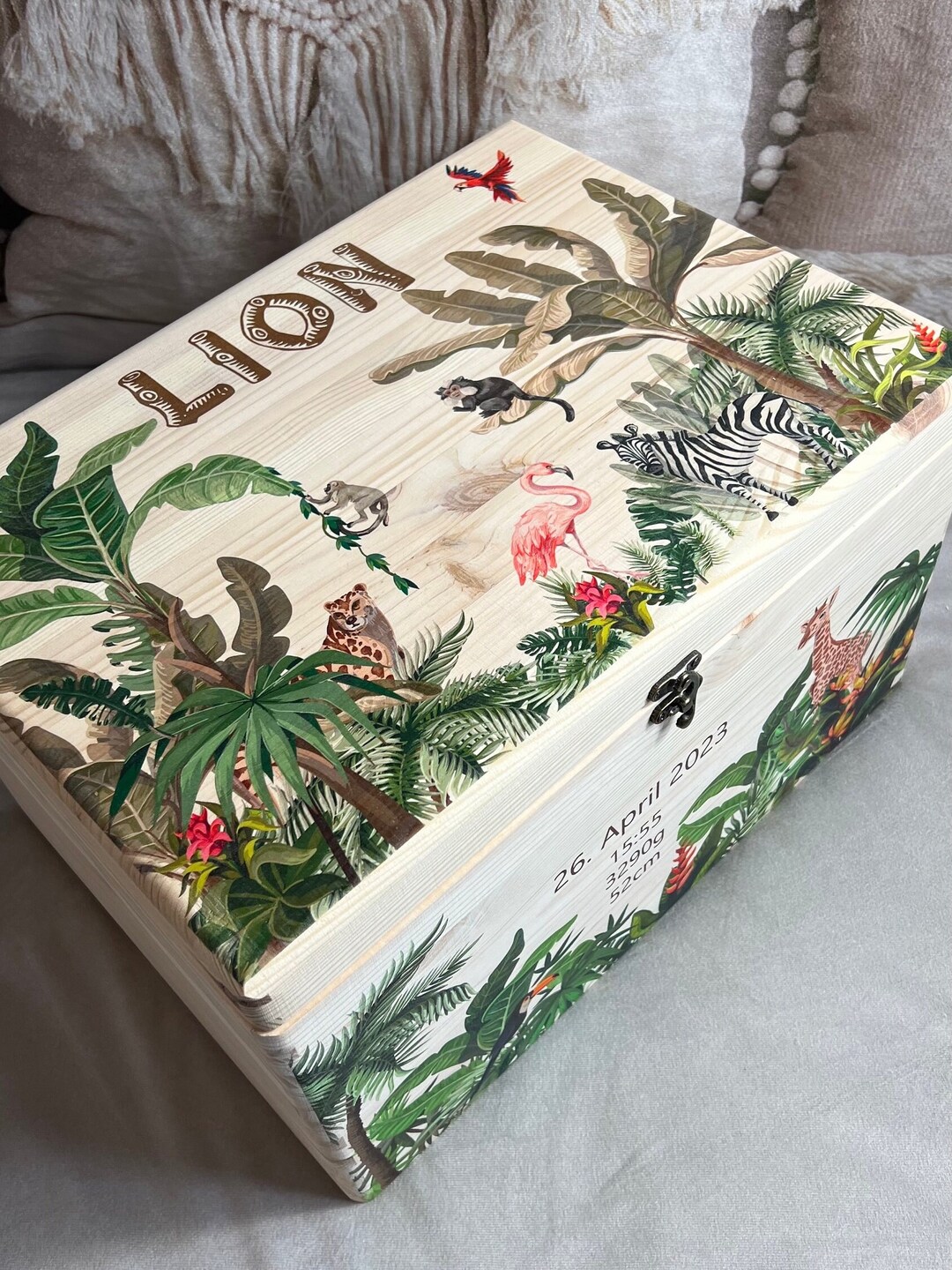 Memory Box Girl Boy Forest Animals, Memory Box With Name, Personalized ...