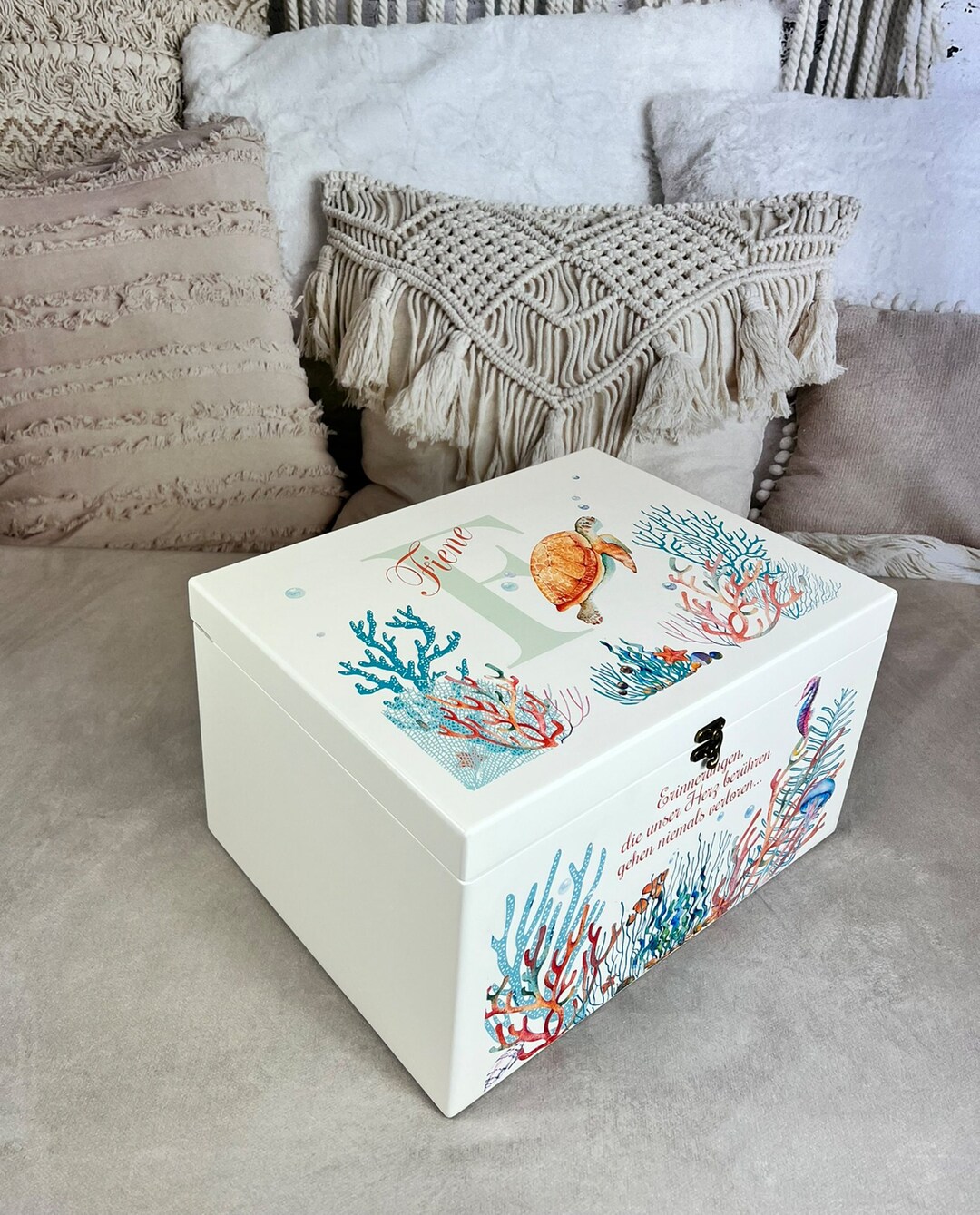 Memory Box Turtle, Underwater Life, Baby, Large, White, Memory Box ...
