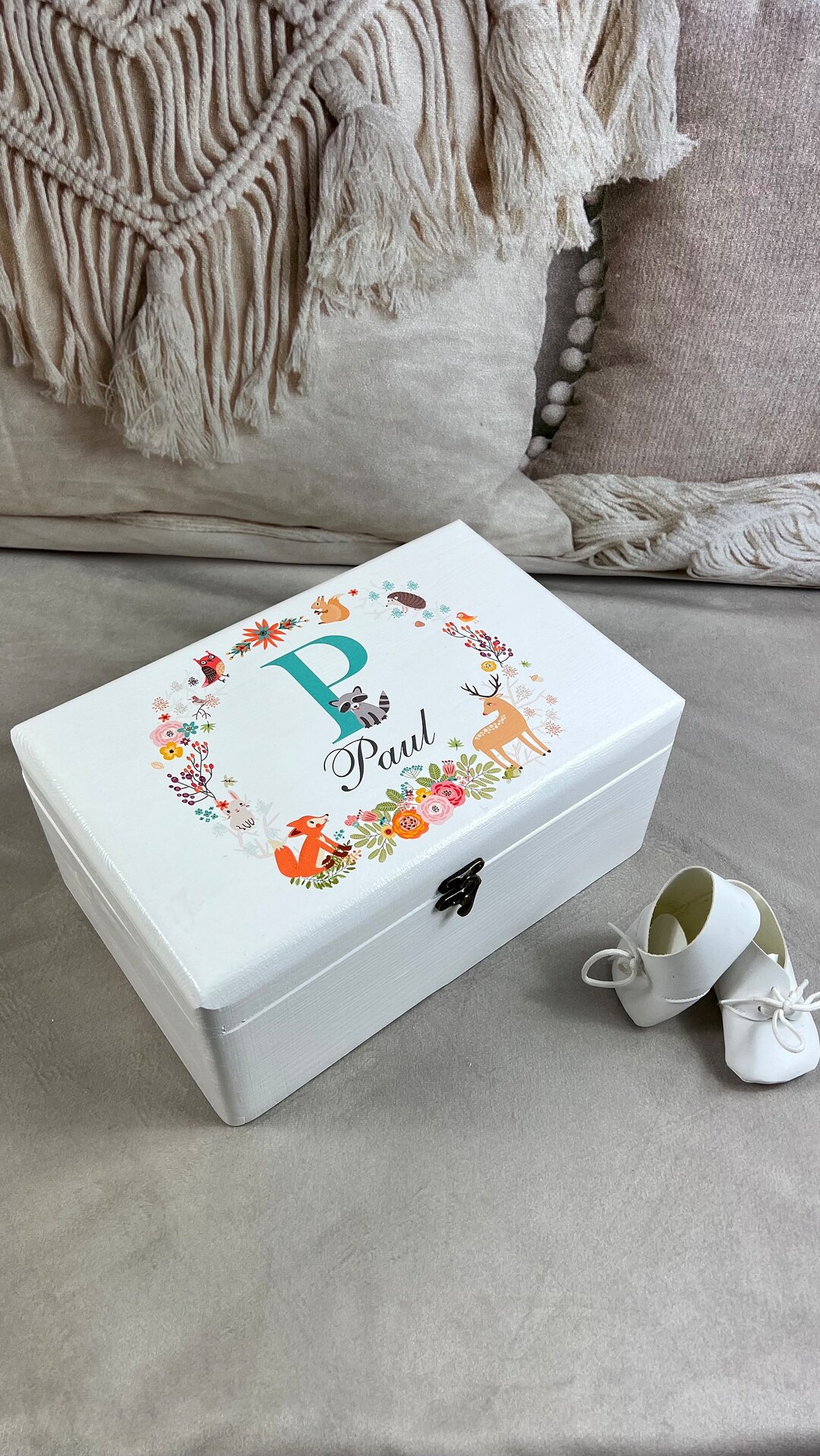 Memory Box Forest Animals White, Fox, Hedgehog, Deer, Squirrel, Gift ...