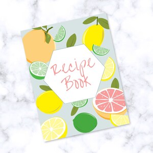 Printable Citrus Themed Recipe Insert Page Editable Text Recipe Binder ...