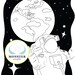 Printable Astronaut Space Scene Featuring Planet Earth Outer Space ...