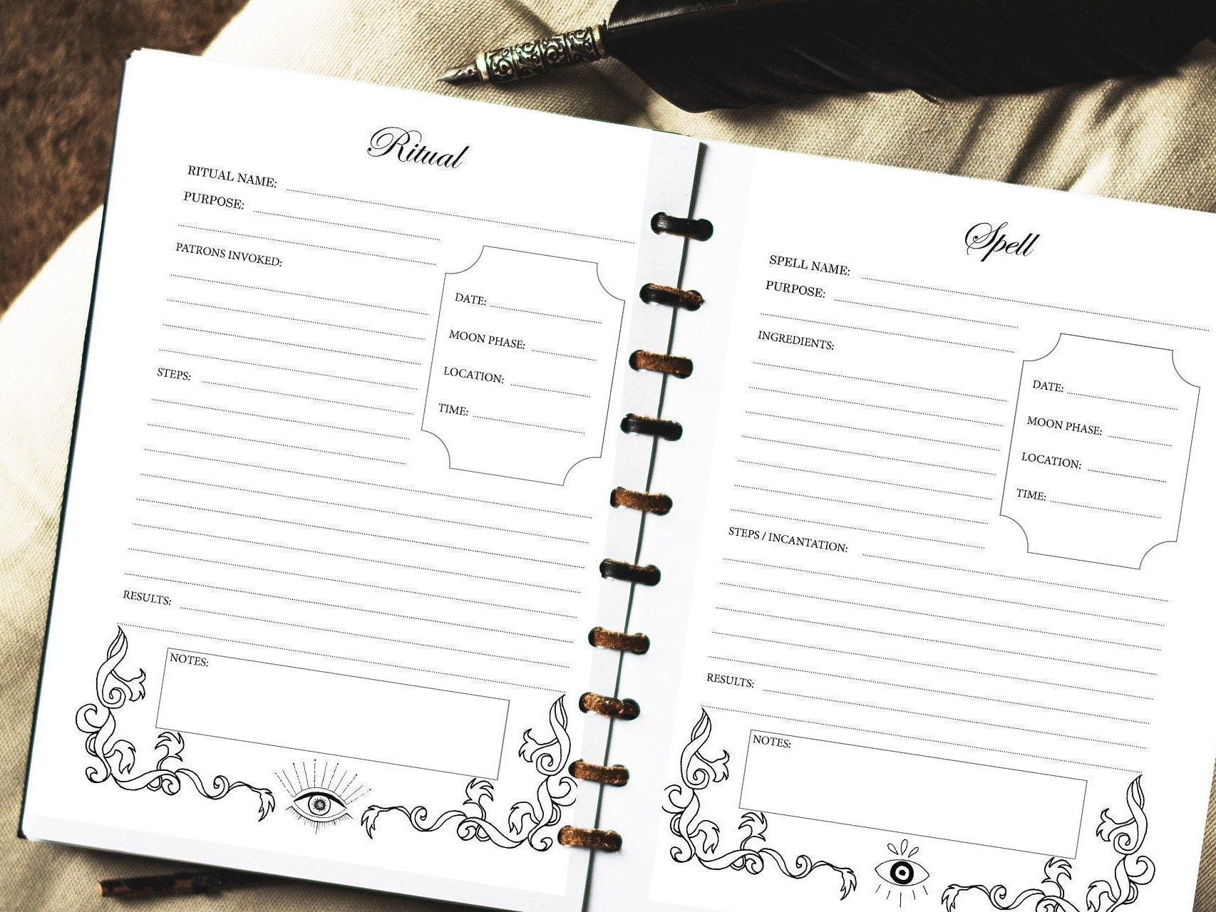 Printable Spell Book | Instant Download Grimoire | 8.5x11 Book of ...