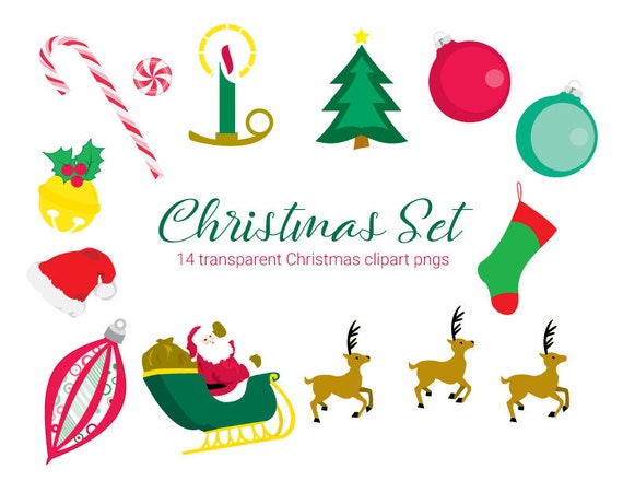 Christmas Clip Art Holiday Xmas Pngs Digital Download | Etsy