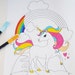Printable Unicorn and Rainbow Coloring Page | Fantasy | Digital ...