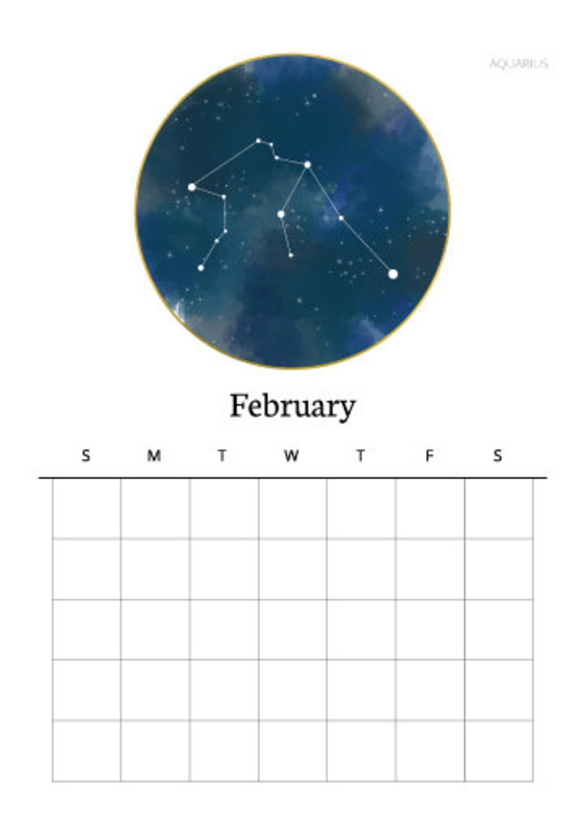 Editable Calendar Horoscope Art Zodiac Calendar No Dates Printable ...