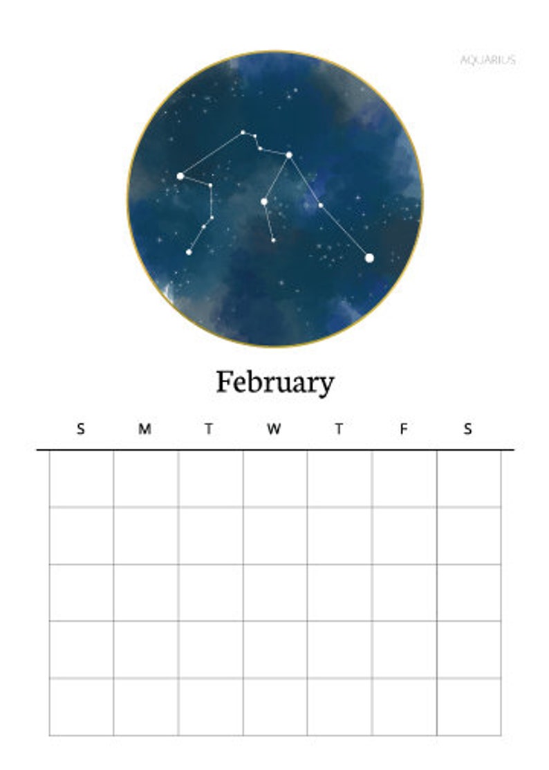 Editable Calendar | Horoscope Art | Zodiac Calendar | No Dates ...