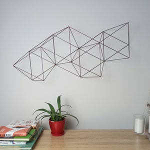 Big Geometric Wall Sculpture, Abstract Hanging Decor, Above Table Decor ...