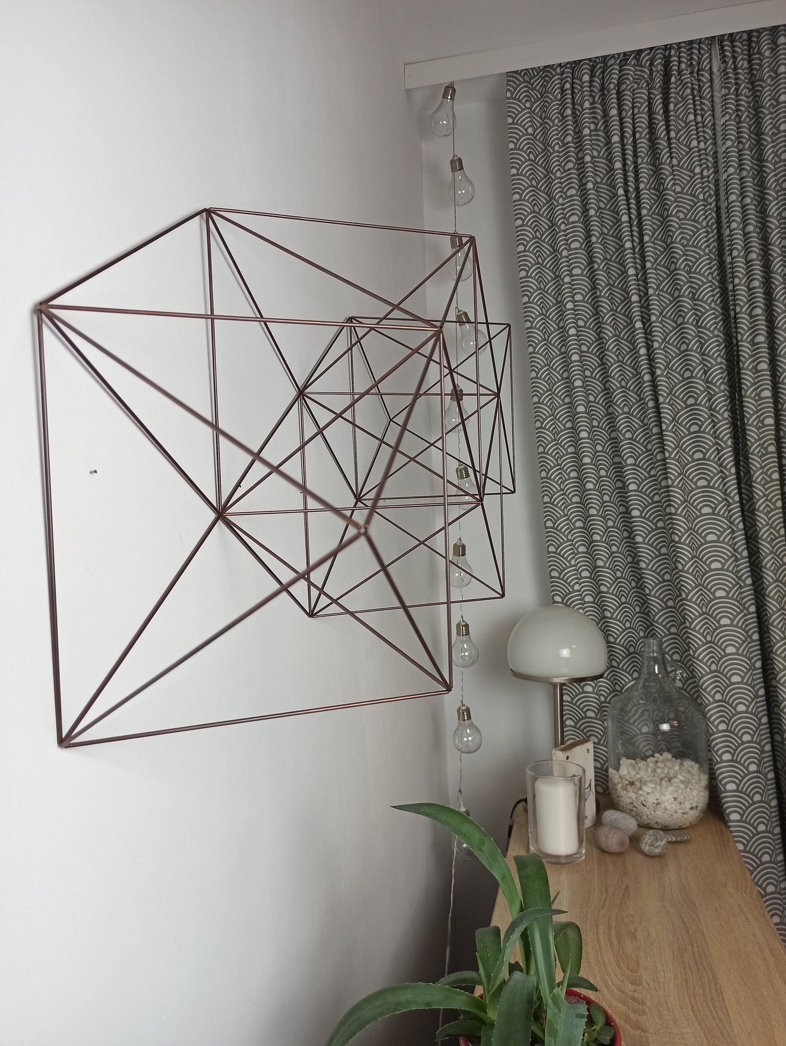 Big Geometric Wall Sculpture Abstract Hanging Decor Above | Etsy