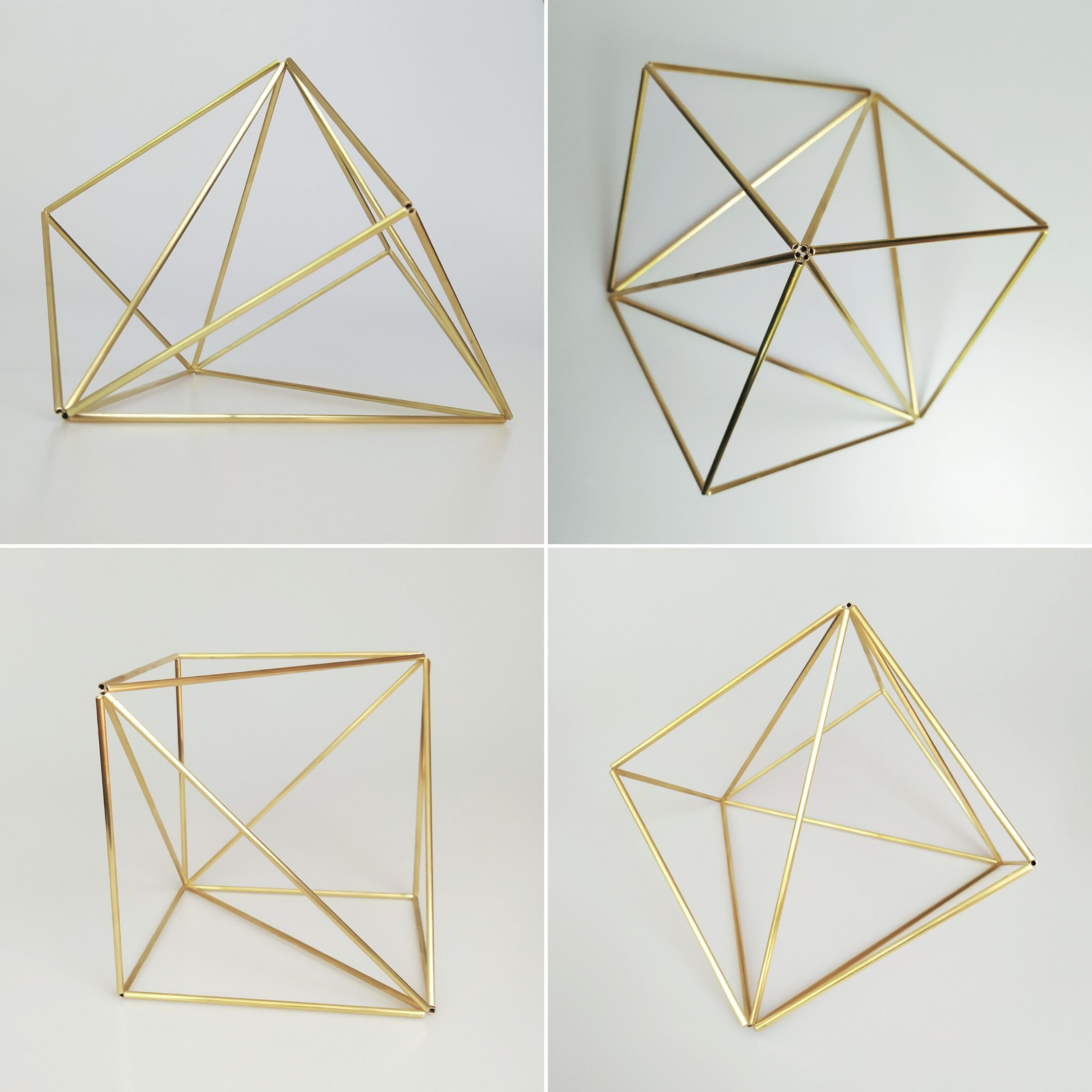 Geometric Wedding Centerpiece: Copper Brass Pyramid Table Decor - Etsy