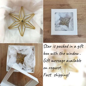 Small Gold Himmeli Christmas Star Ornament – Metal Six-pointed Star ...