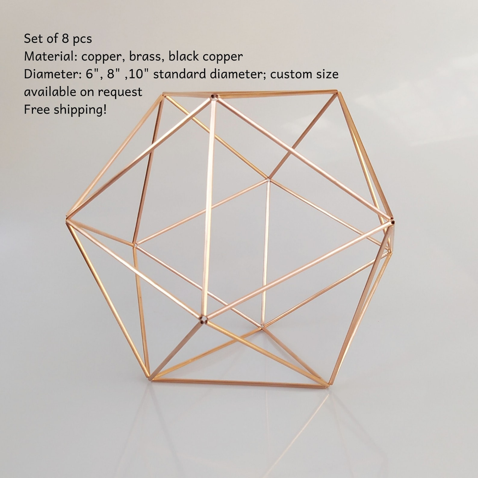 Wedding Center Piece, Set of 8 Pcs Gold Himmeli Orbs, Modern Minimalist ...