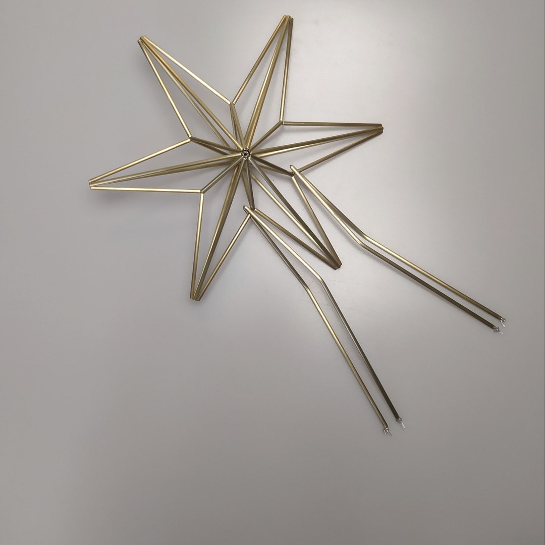 Metal Star Christmas Tree Topper: Geometric Himmeli Ornament - Etsy