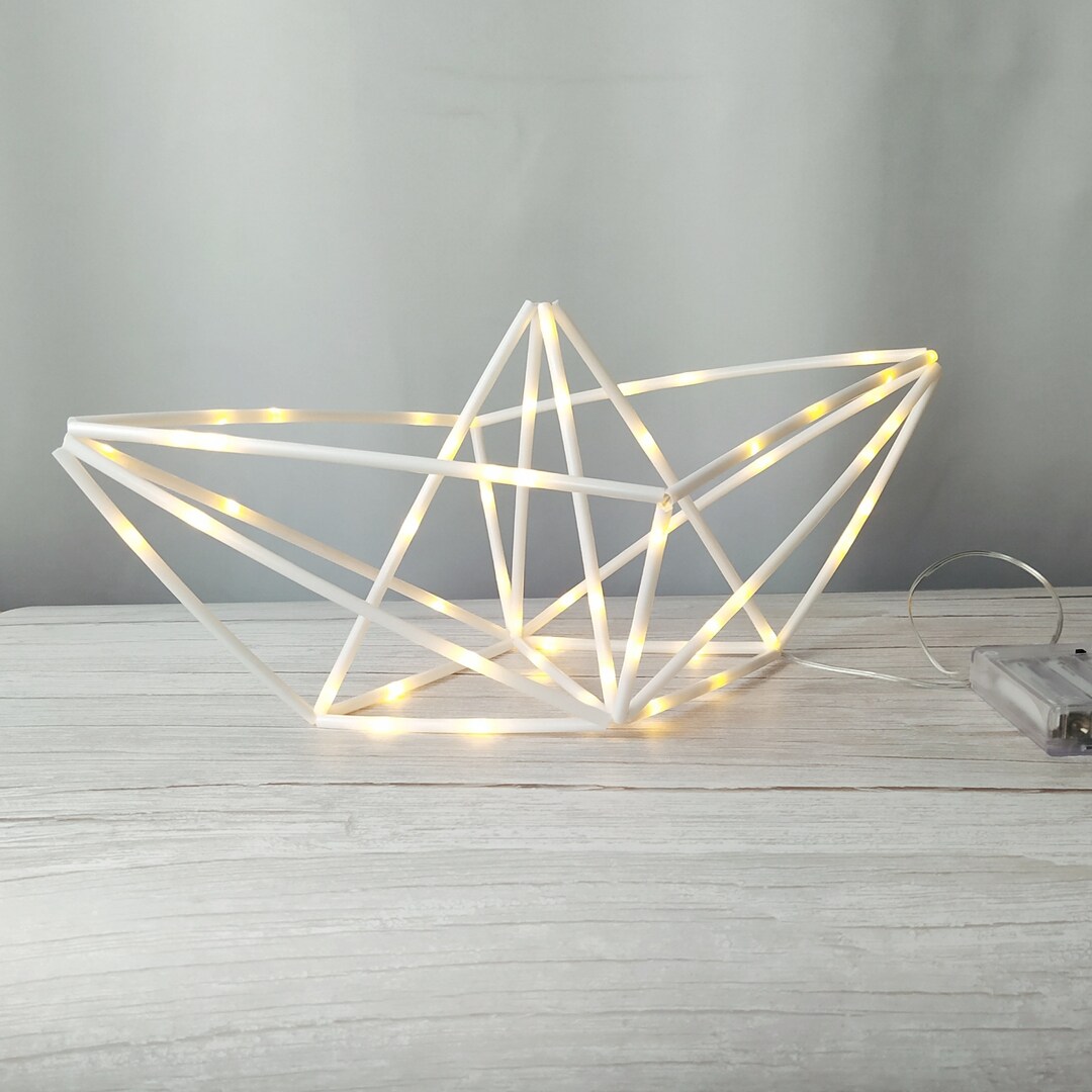 Paper Boat Bedside Lamp, Nursery Light, Geometric Accent Lamp - Etsy