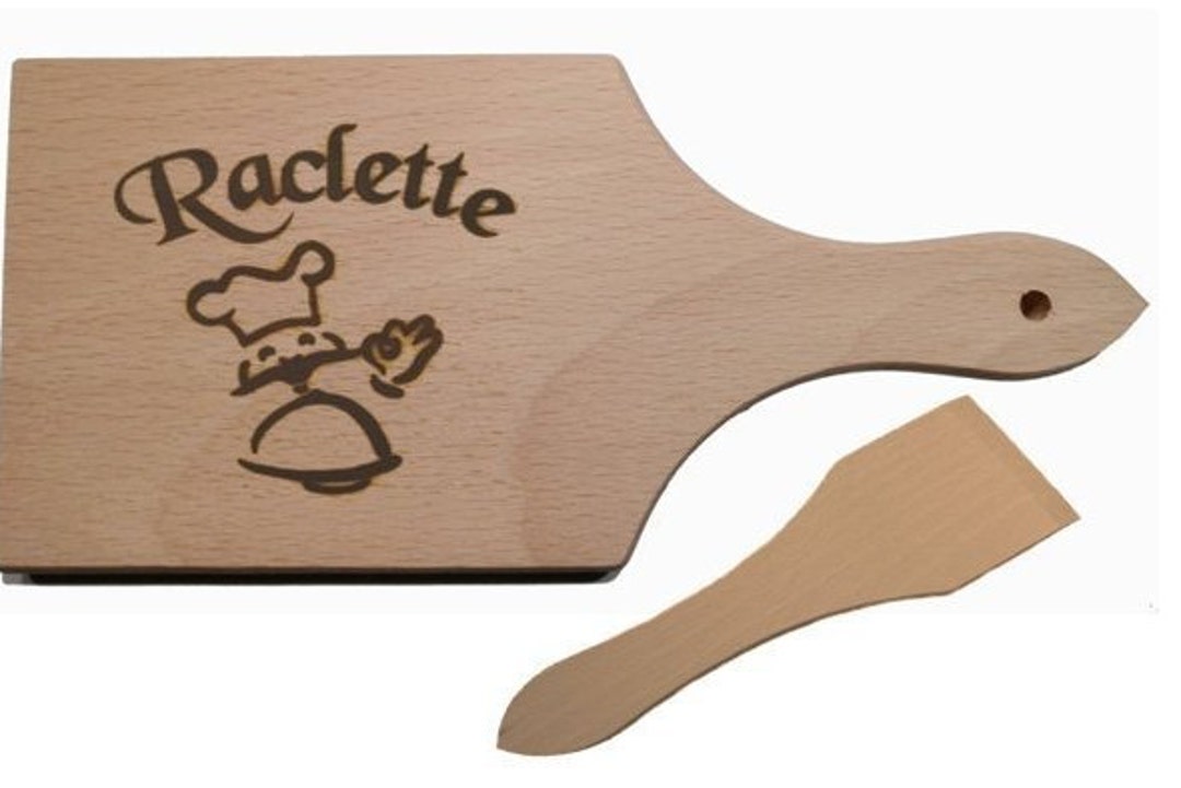 Raclette Set 10 Wooden Board With Stalk and Wooden Scrapper - Etsy