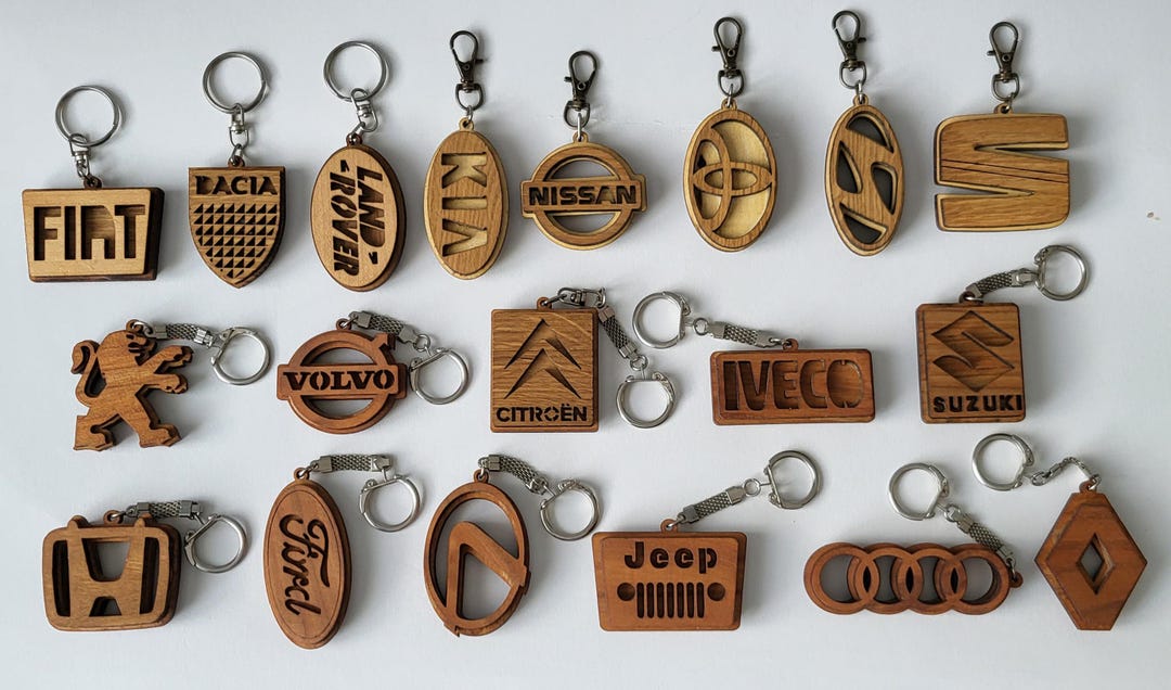 Wooden Keychain Car Brands - Etsy