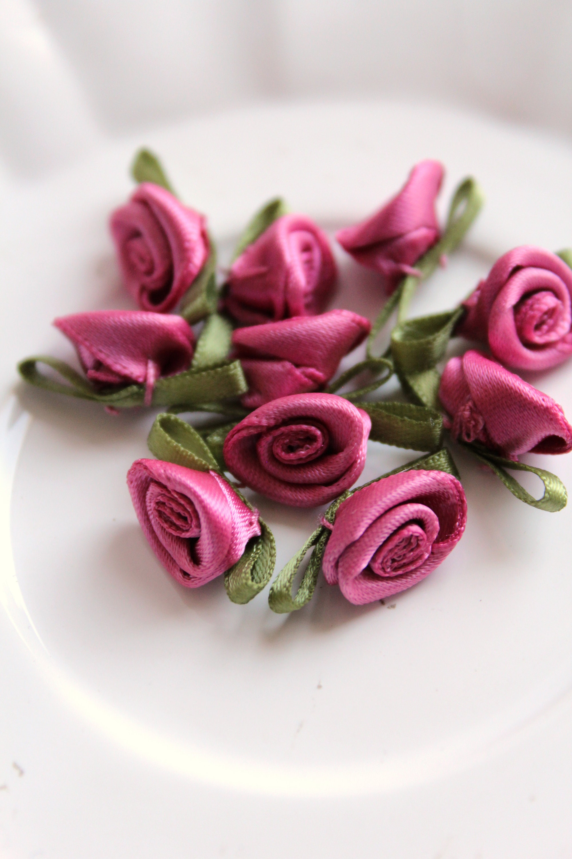 024eur/st 10 Small Satin Roses Satin Florets Rosewood 1 Cm - Etsy UK