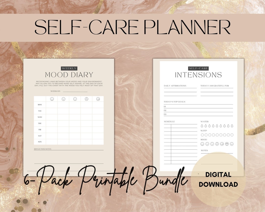 Self Care Canva Template Bundle Self-care Templates Self - Etsy