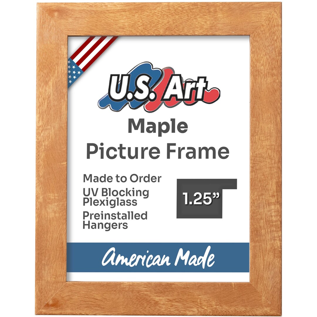 Maple Picture Frame 1.25 Inch Flat Maple Art Frame Vintage Photo ...