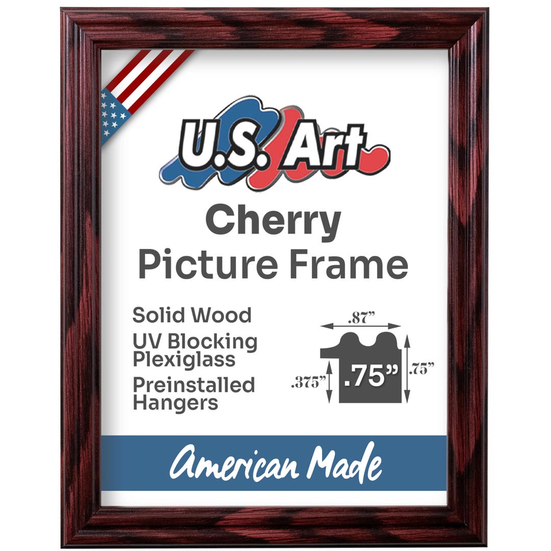 Cherry Picture Frame .75 Inch Solid Wood Wall Frame for Art Prints ...