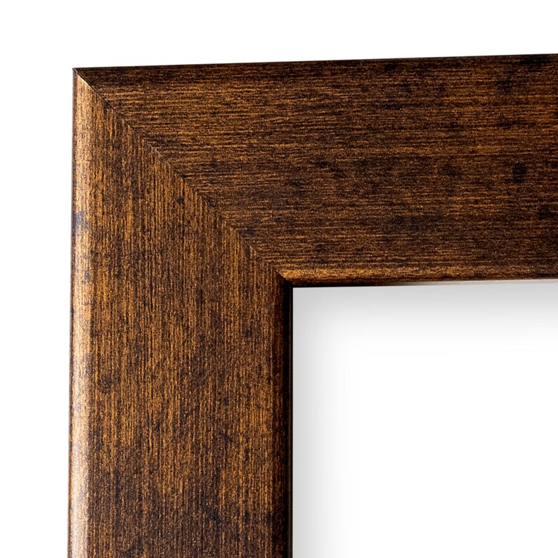 Distressed Bronze Picture Frame 1 Inch Flat Rustic Vintage Art Frame ...