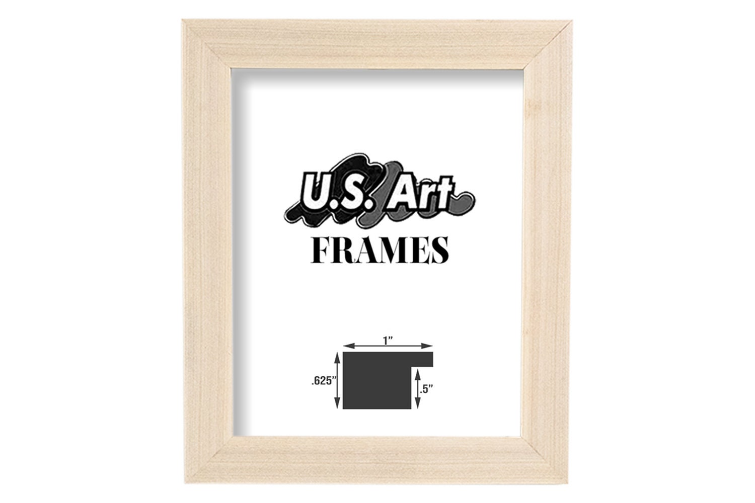 Custom DIY Unfinished Solid Wood Picture Frame for Wall, 1 Inch Flat ...