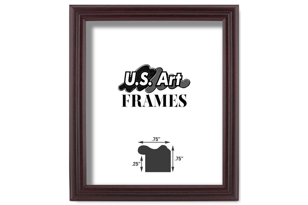 Cherry .75 Inch Picture Frame, Solid Wood Wall Decor Poster Picture ...
