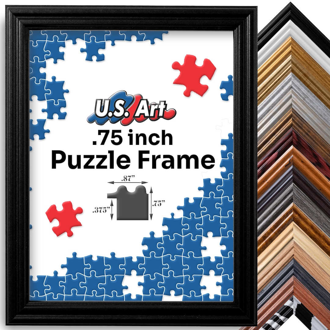 Wooden Frame for Puzzles Handmade Picture Frames in 10+ Colors for Wall ...