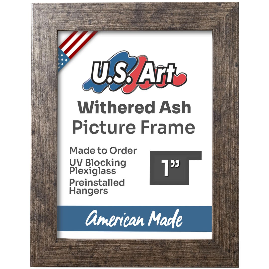 Ash Grey Picture Frame 1 Inch Flat Rustic Distressed Gray Art Frame ...