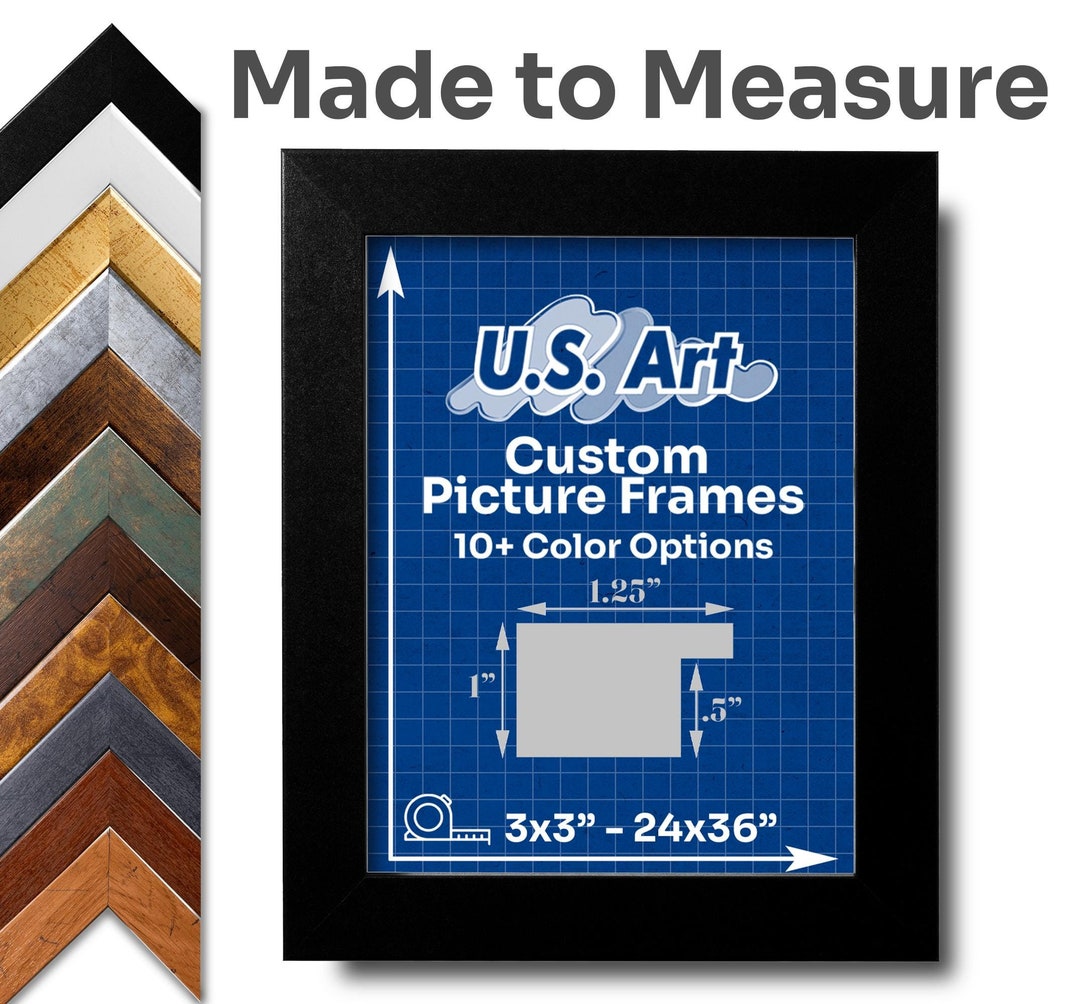 Made to Measure Custom Frame 1.25" Flat Frames Custom Size Frame With ...
