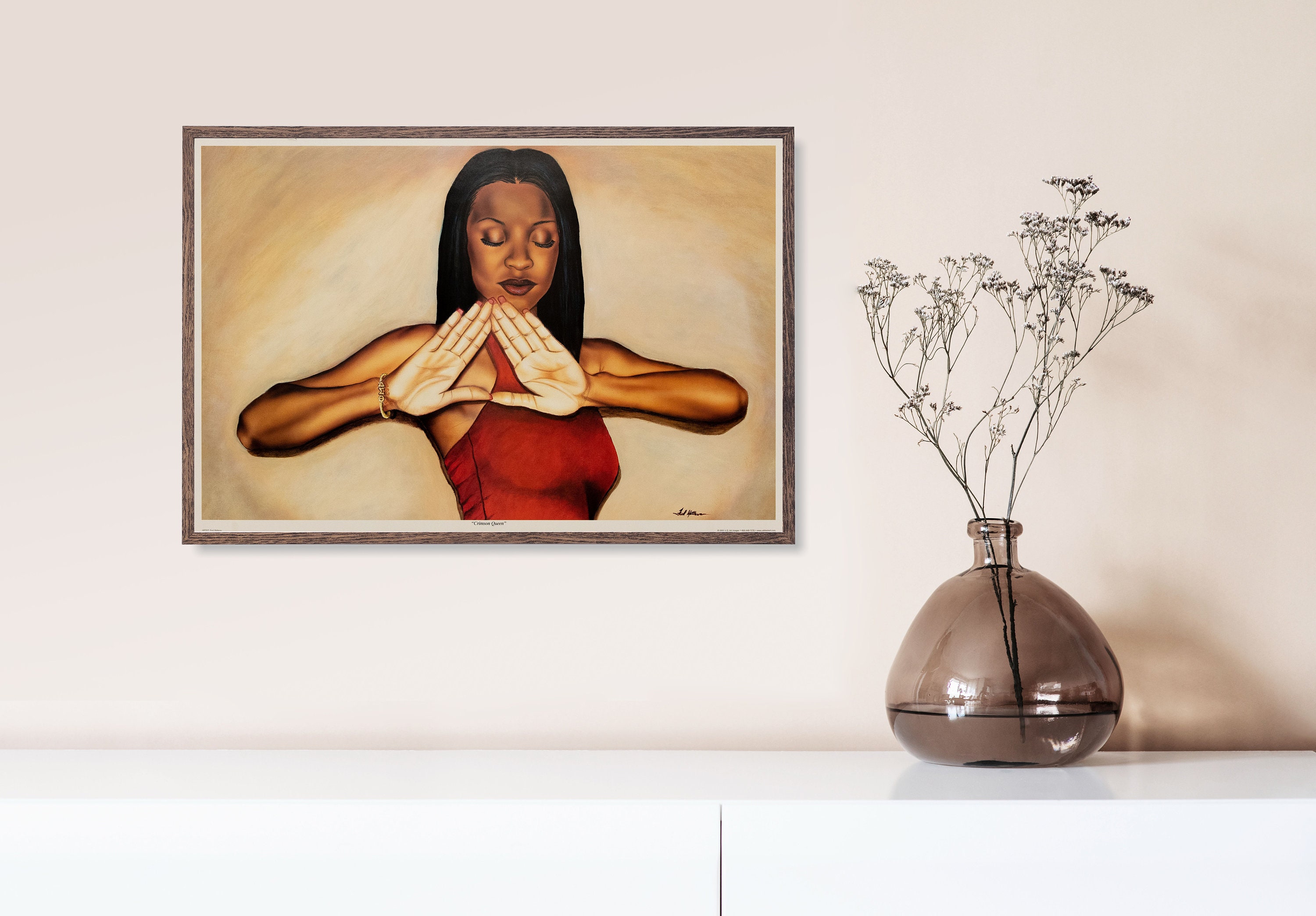 Crimson Queen by Fred Mathews, Delta Sorority Art Print, African ...