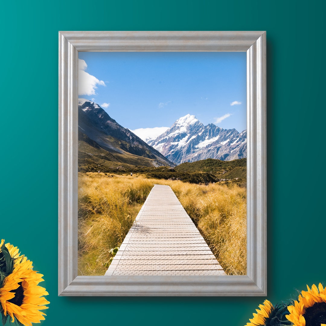 Pearly Cloud Silver Frame .75 Inch Solid Wood Milky Silver Art Display ...