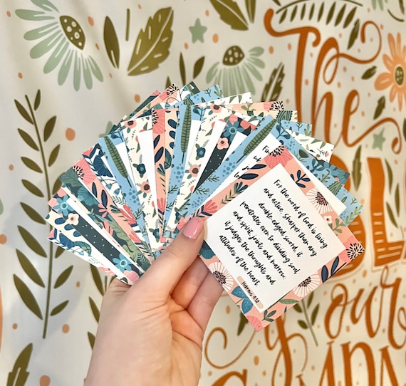 ASSORTED Bible Scripture Cards floral Bible Verse - Etsy