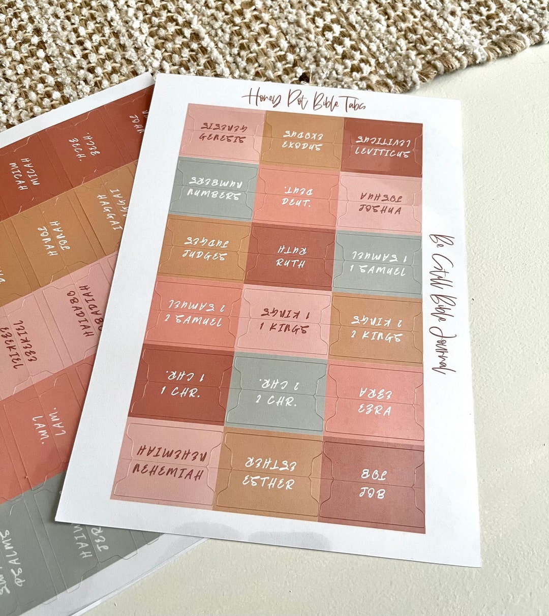 LAMINATED Honey Pot Bible Tabs | Neutral Bible Tabs | Laminated ...