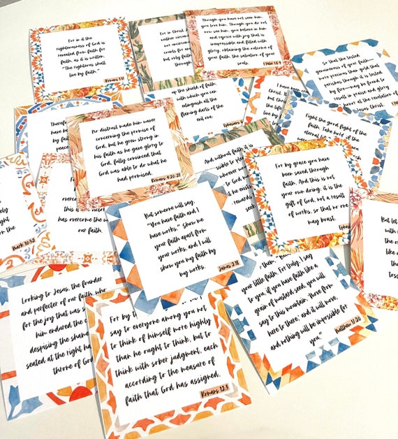 FAITH Bible Scripture Cards tiles Bible Verse - Etsy