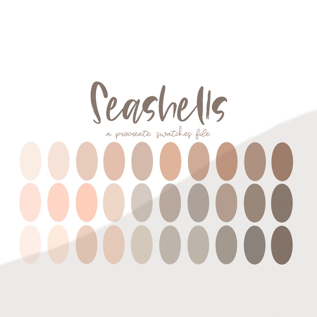 Seashells Color Palette Procreate Color Palette Neutral Color Palette ...