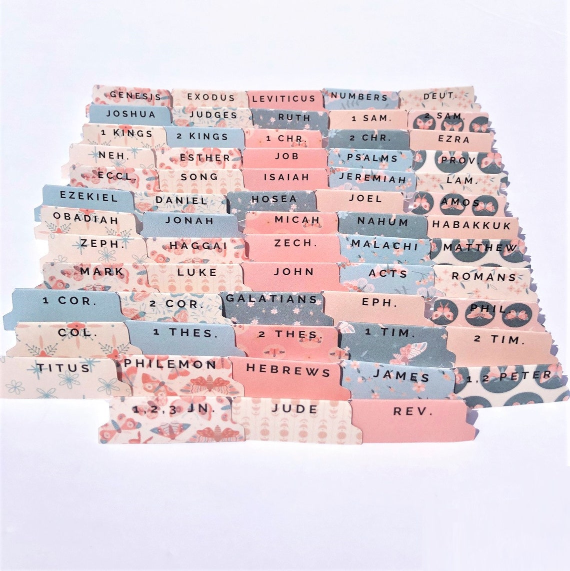 LAMINATED Midnight Moths Bible Tabs Colorful Bible Tabs - Etsy